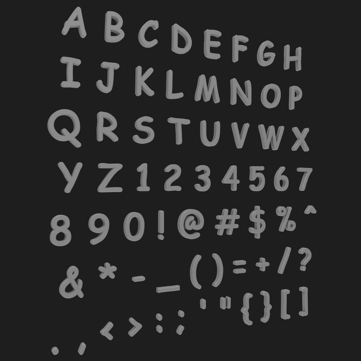 字体（Comic Sans MS）3D模型 - TurboSquid 929060