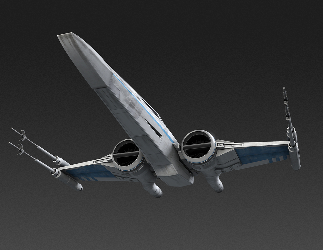 resistance x-wing fighter star 3d obj