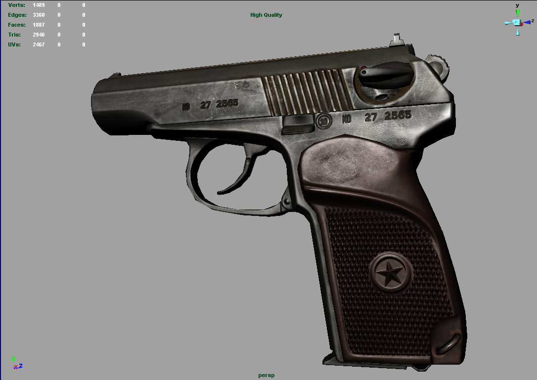 soviet makarov pm pistol 3d model