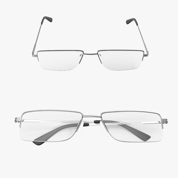 black wire rim glasses 3d model