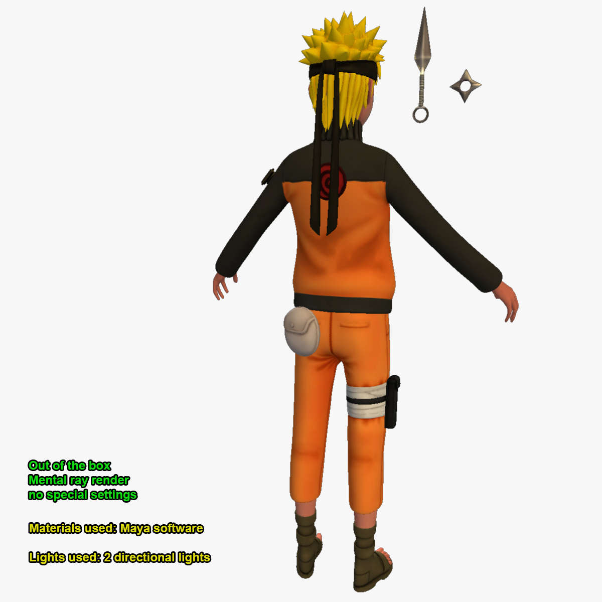 rigged naruto shippuden converted 3d model