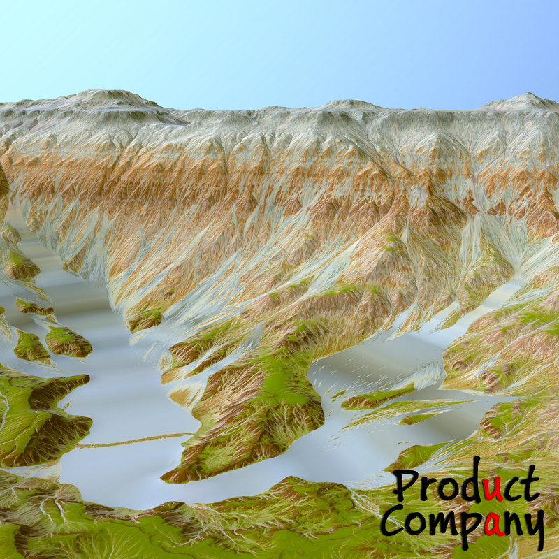 3d hills cliffs terrain model