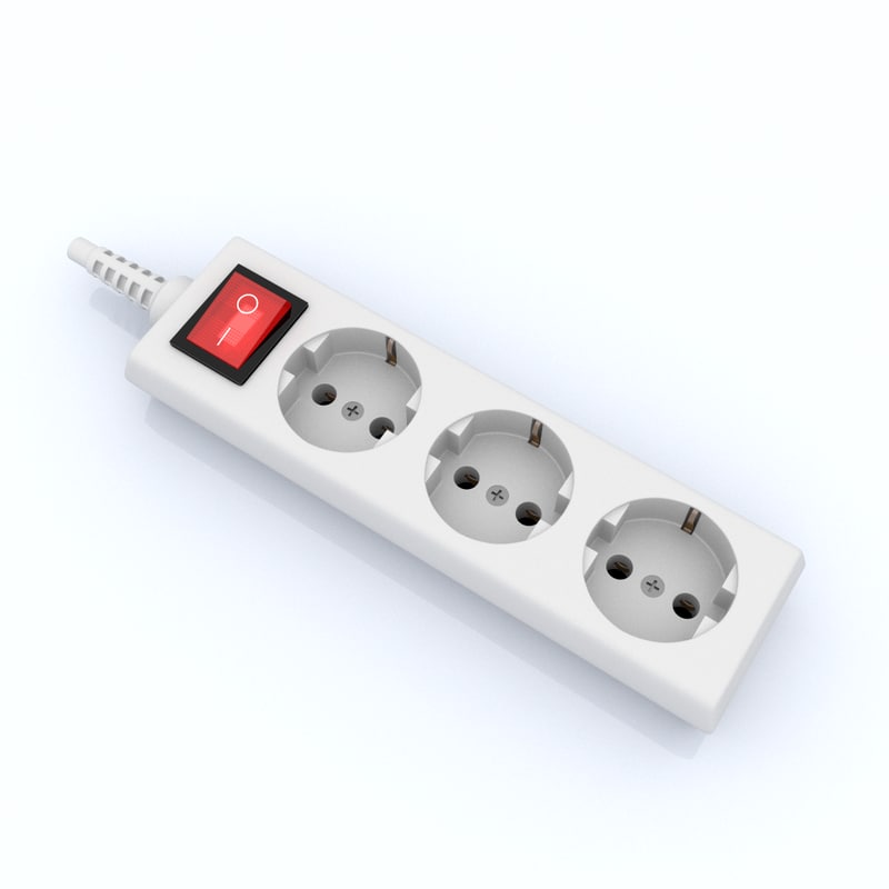 3d power distribution socket model