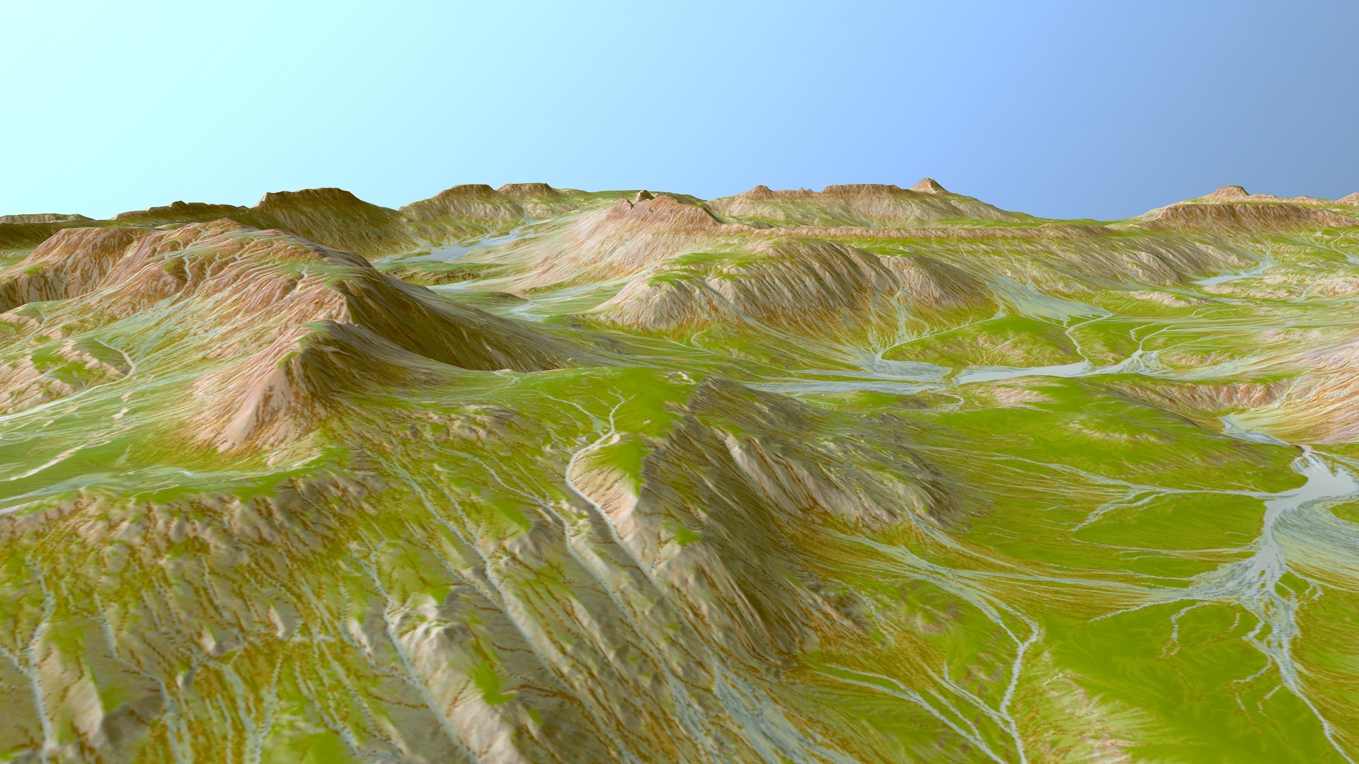 3d hills cliffs terrain model