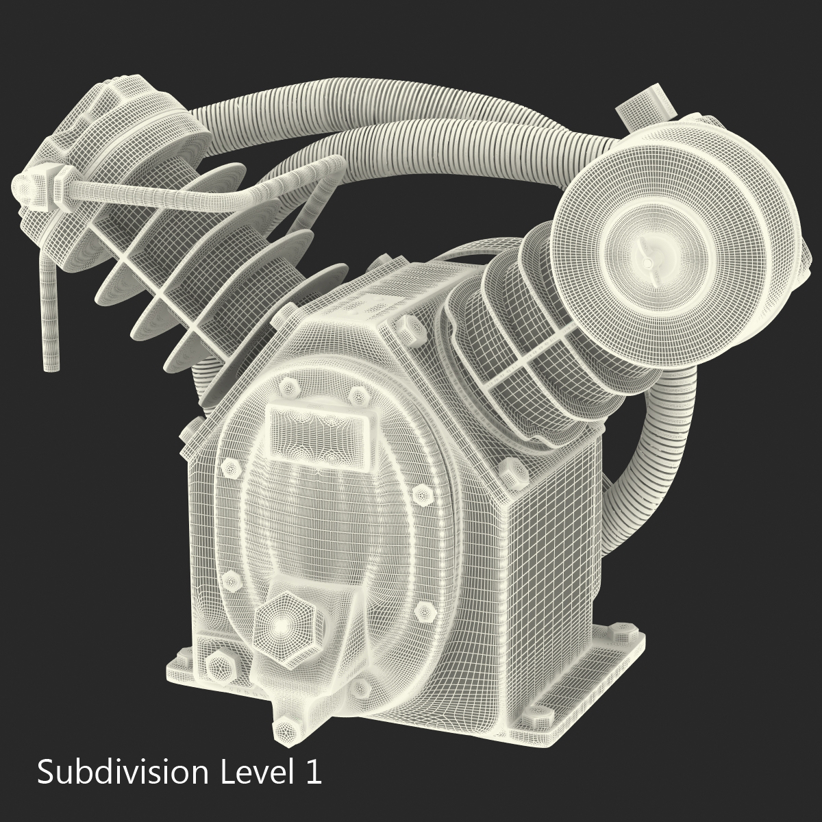 3d twin cylinder air compressor model
