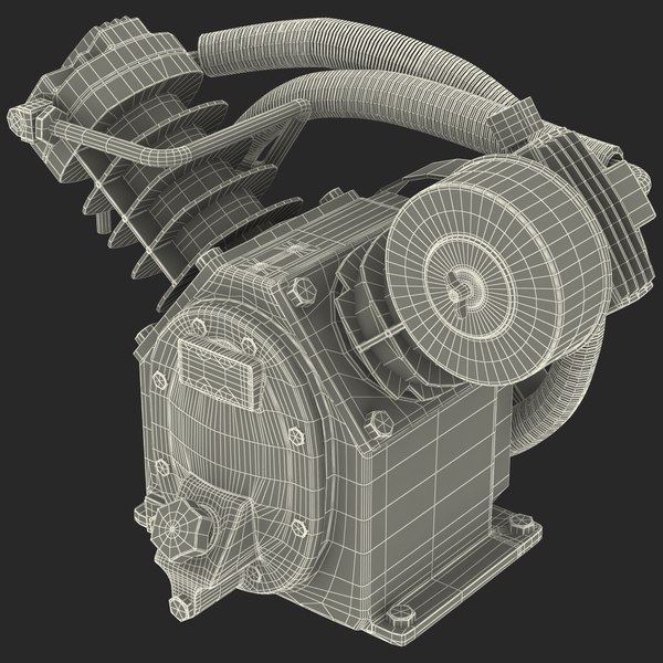 3d twin cylinder air compressor model