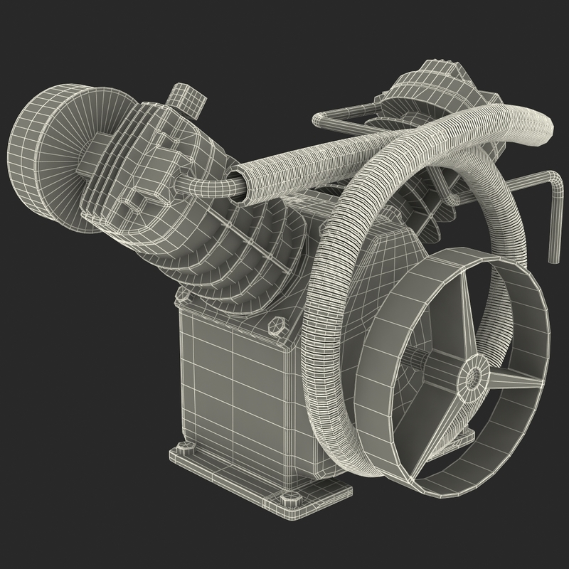 3d twin cylinder air compressor model