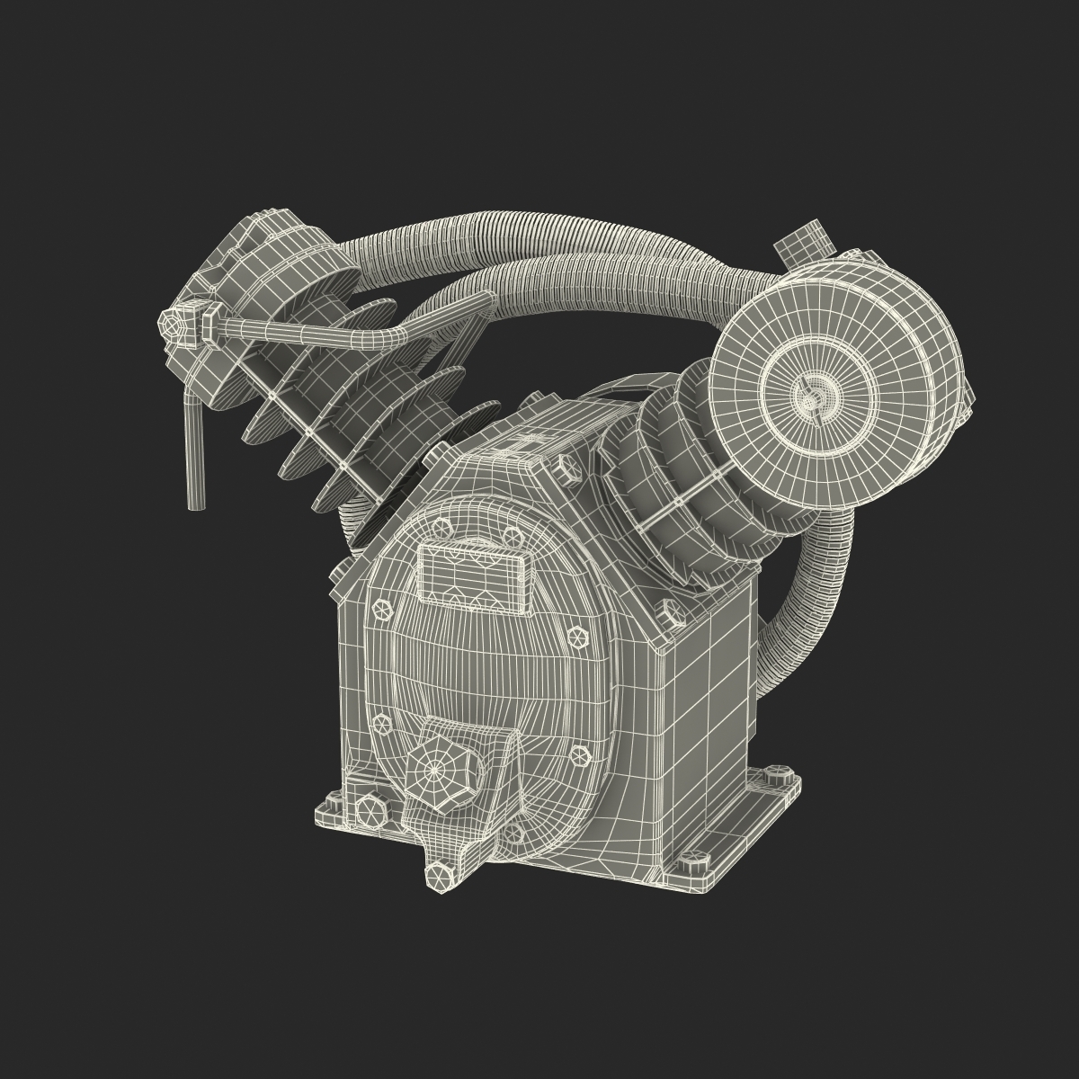 3d twin cylinder air compressor model