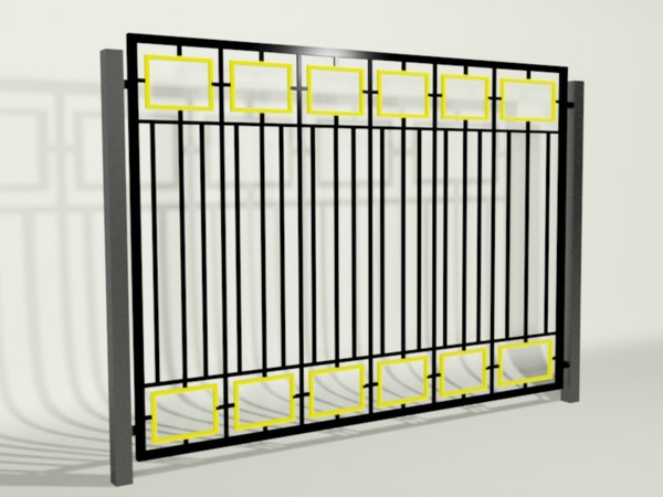 fence railing 3d max