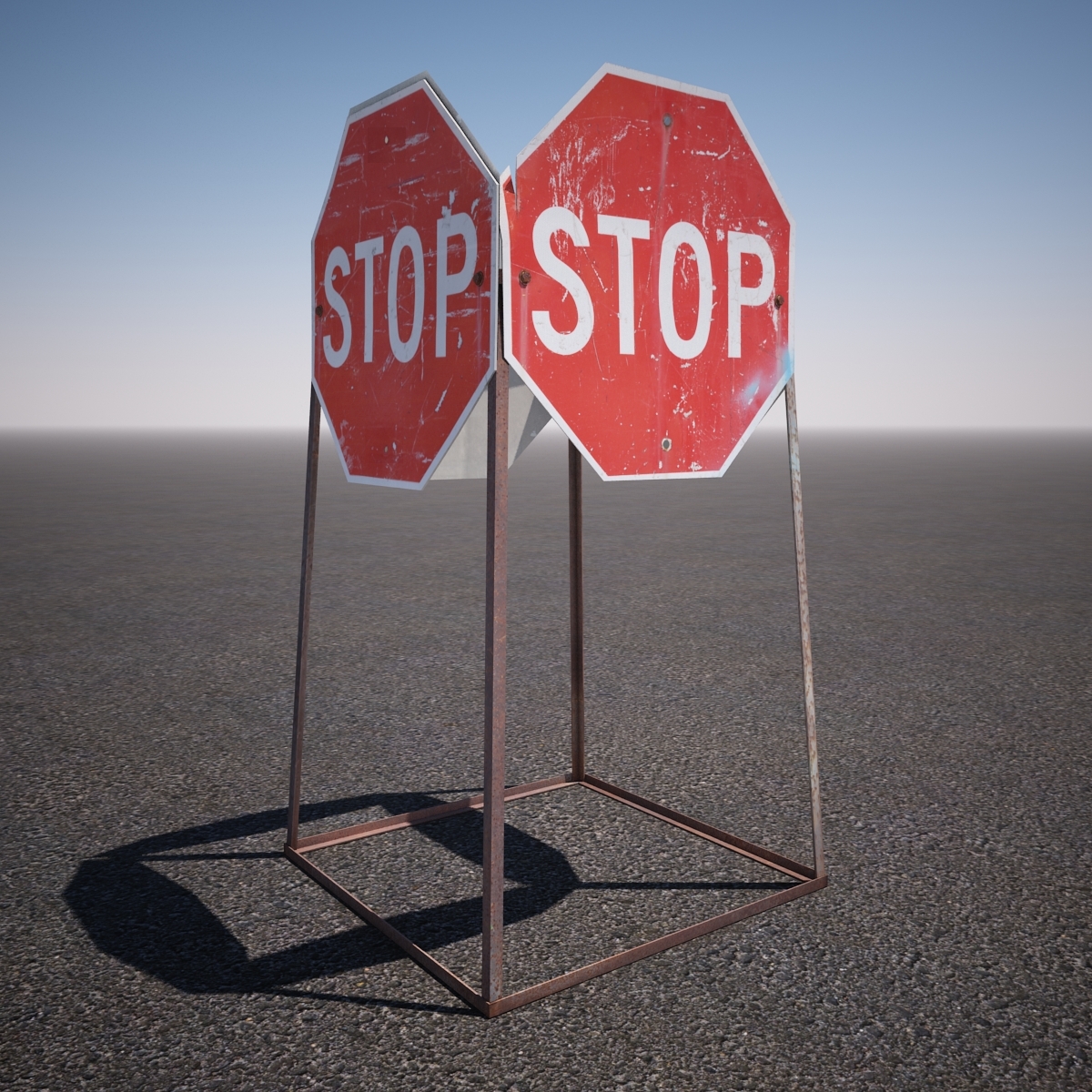 3d construction stop sign