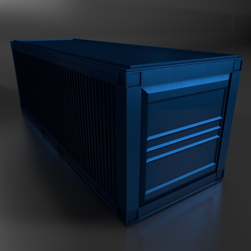 metal shipping crate 3d c4d