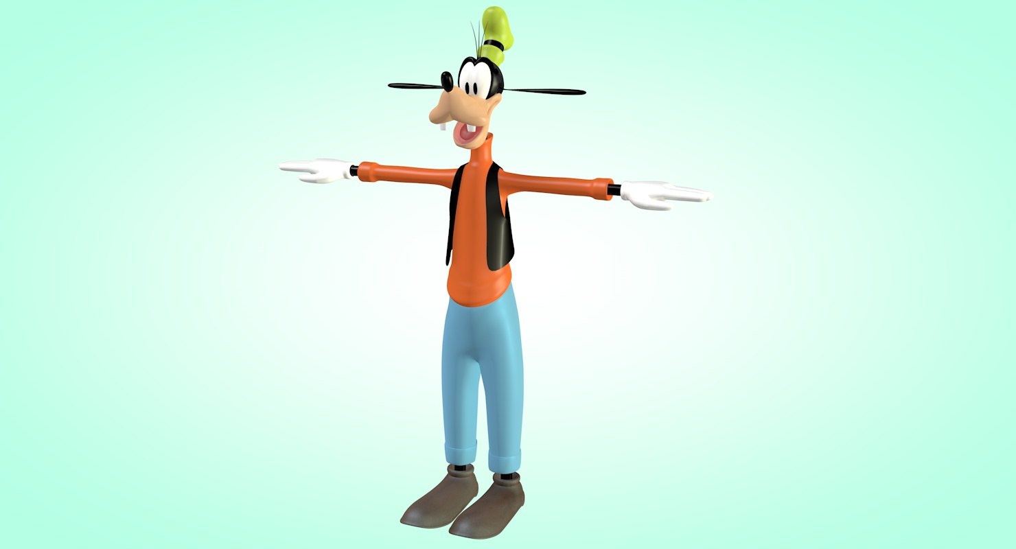 3d goofy character cartoon