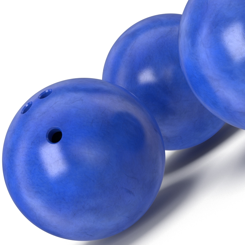 3d bowling ball blue