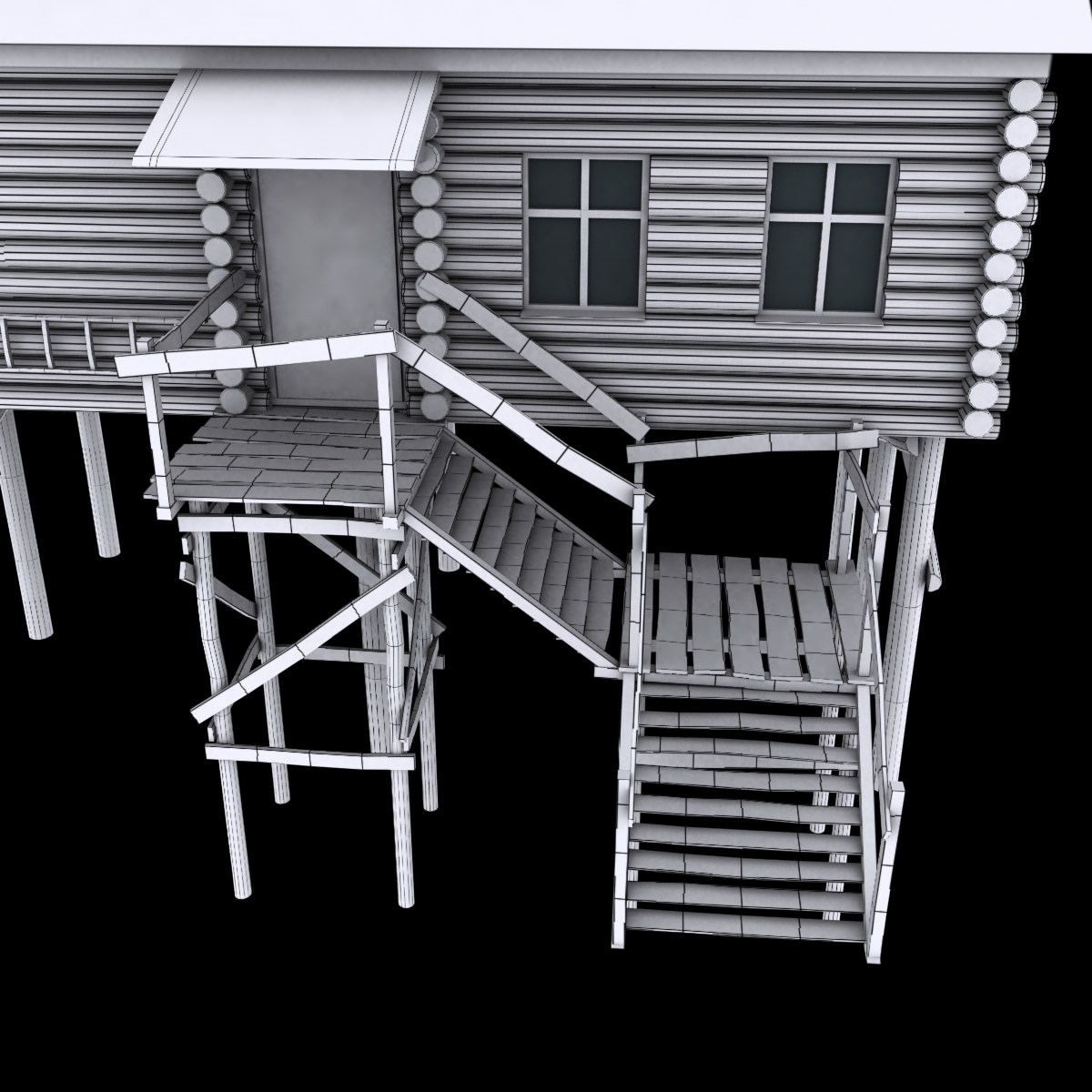 stilts house 3d model