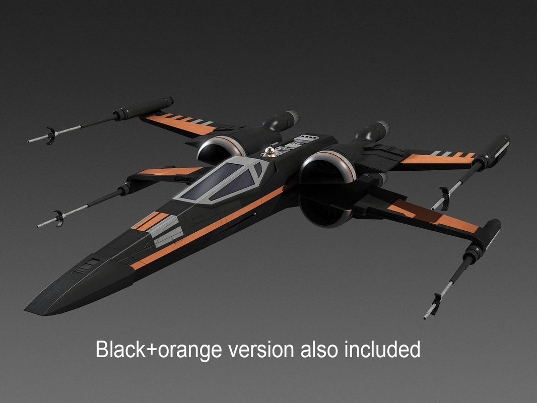 resistance x-wing fighter star 3d obj