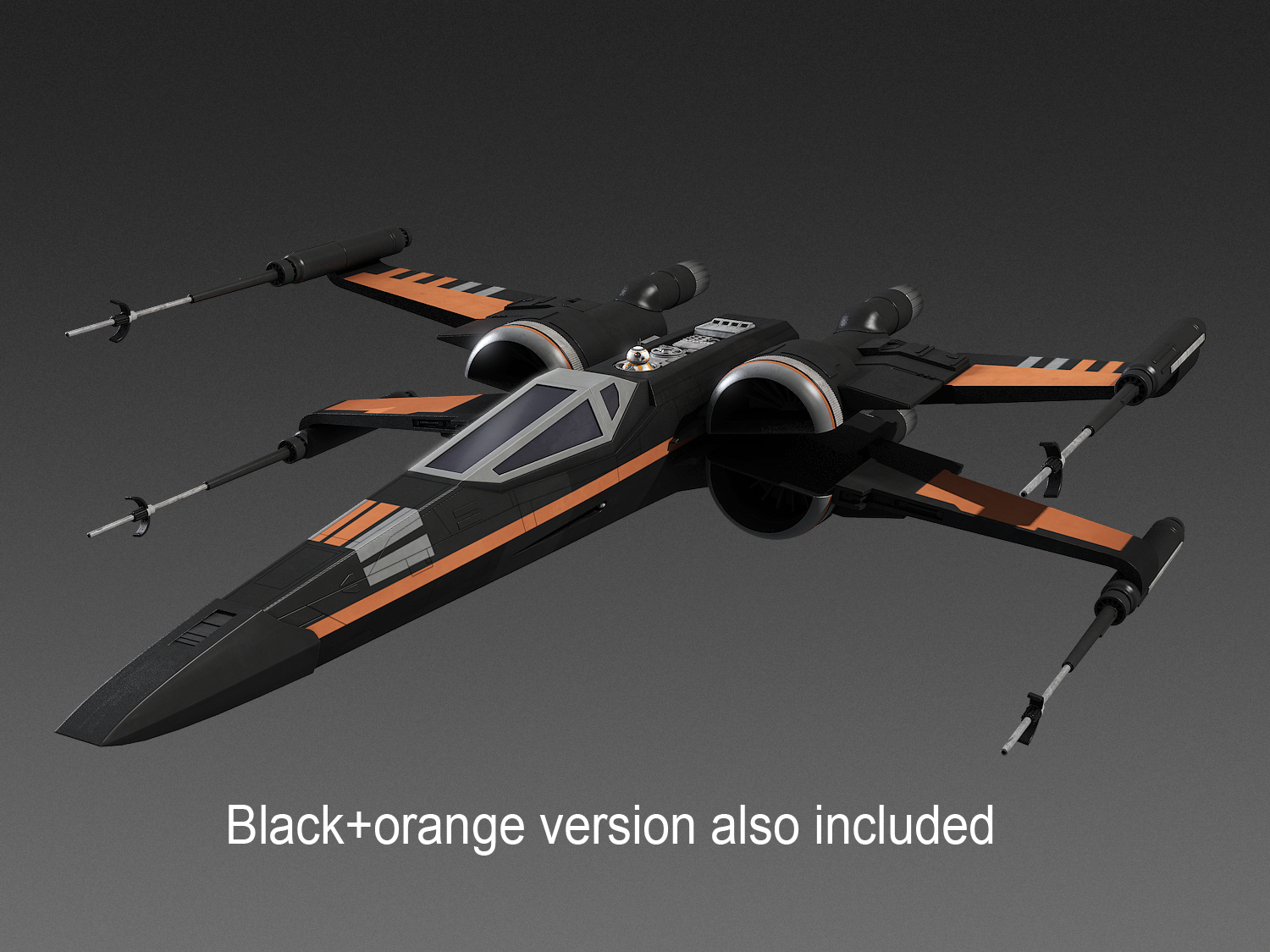 resistance x-wing fighter star 3d obj