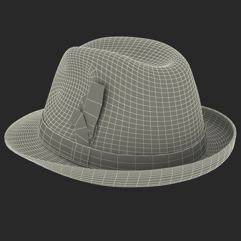 3d model fedora hat 2