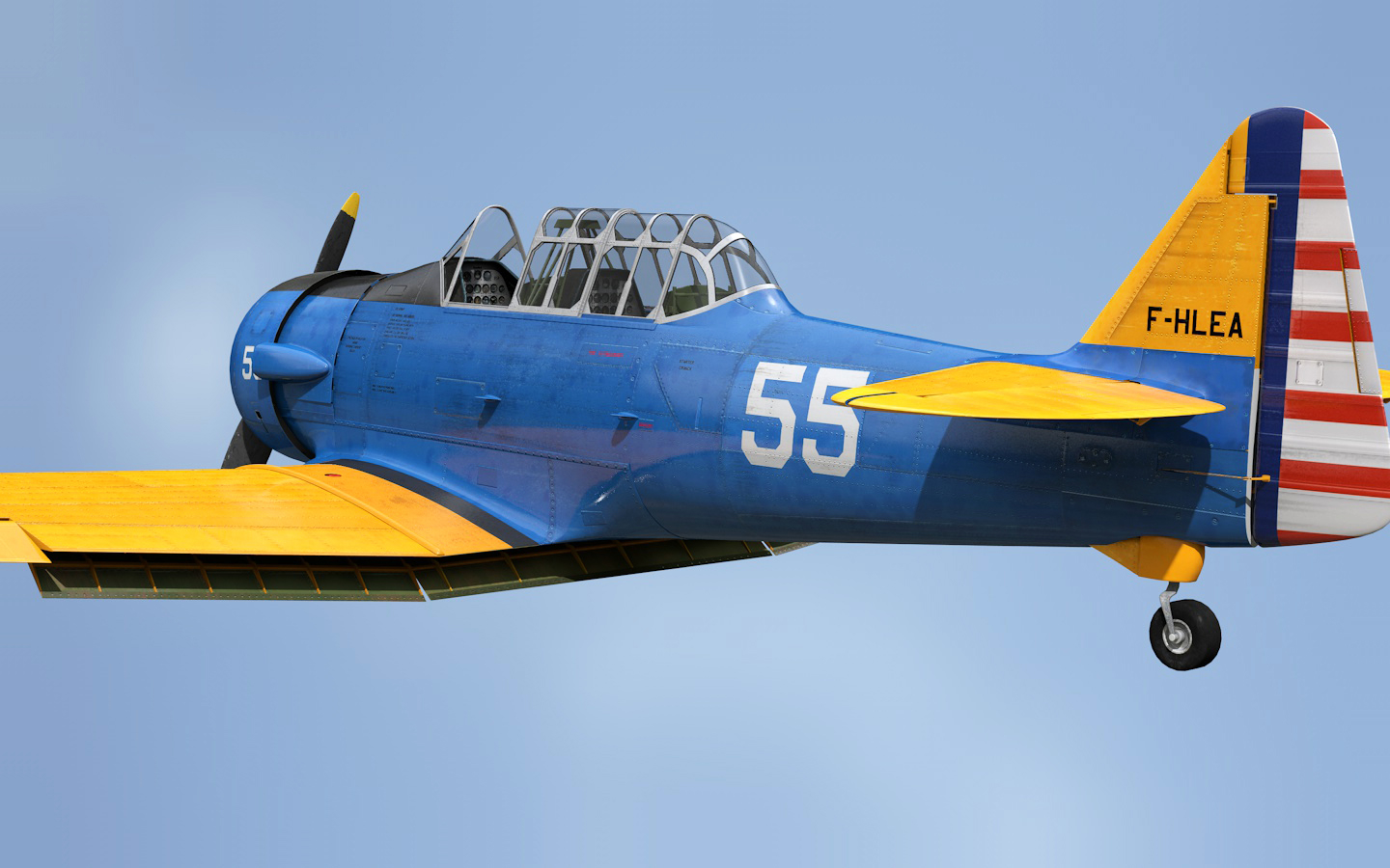 north american t6 texan 3d obj