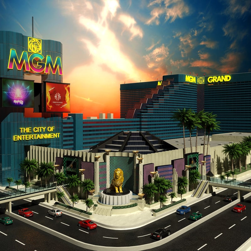 mgm grand building las vegas 3d dxf