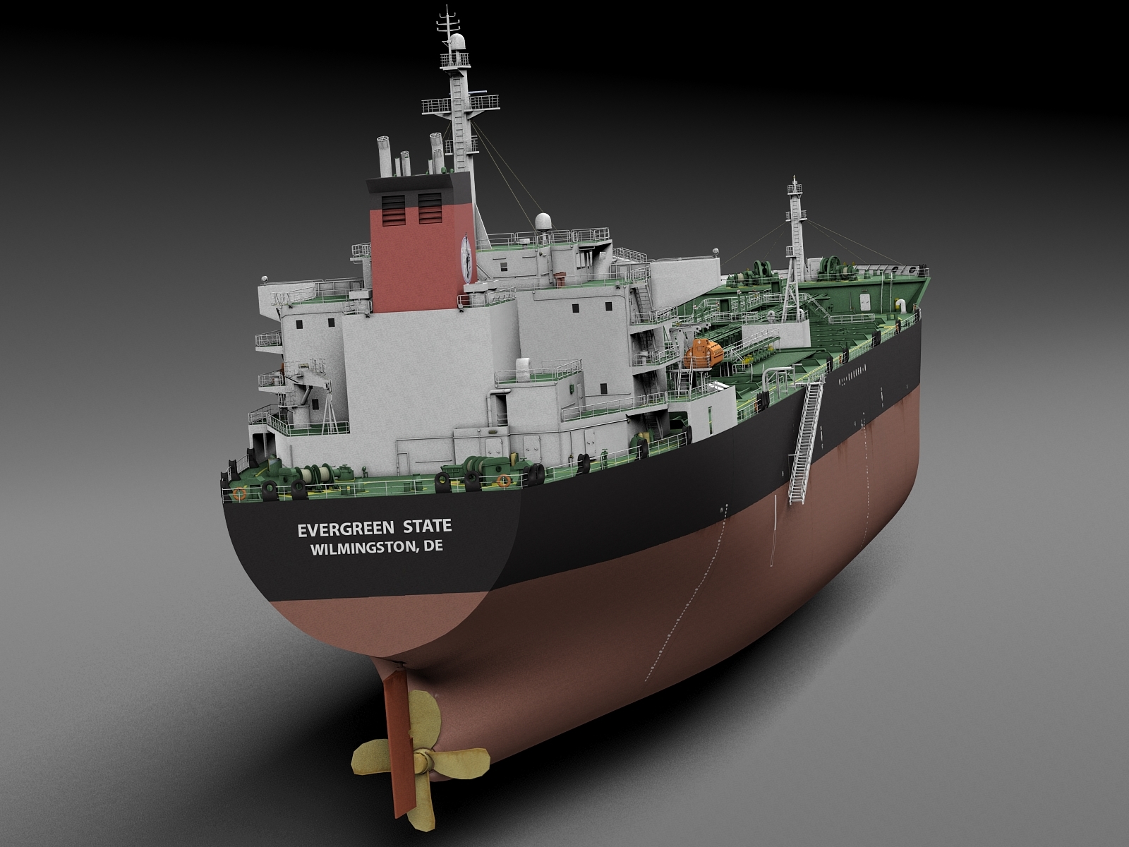 3d model ship tanker evergreen
