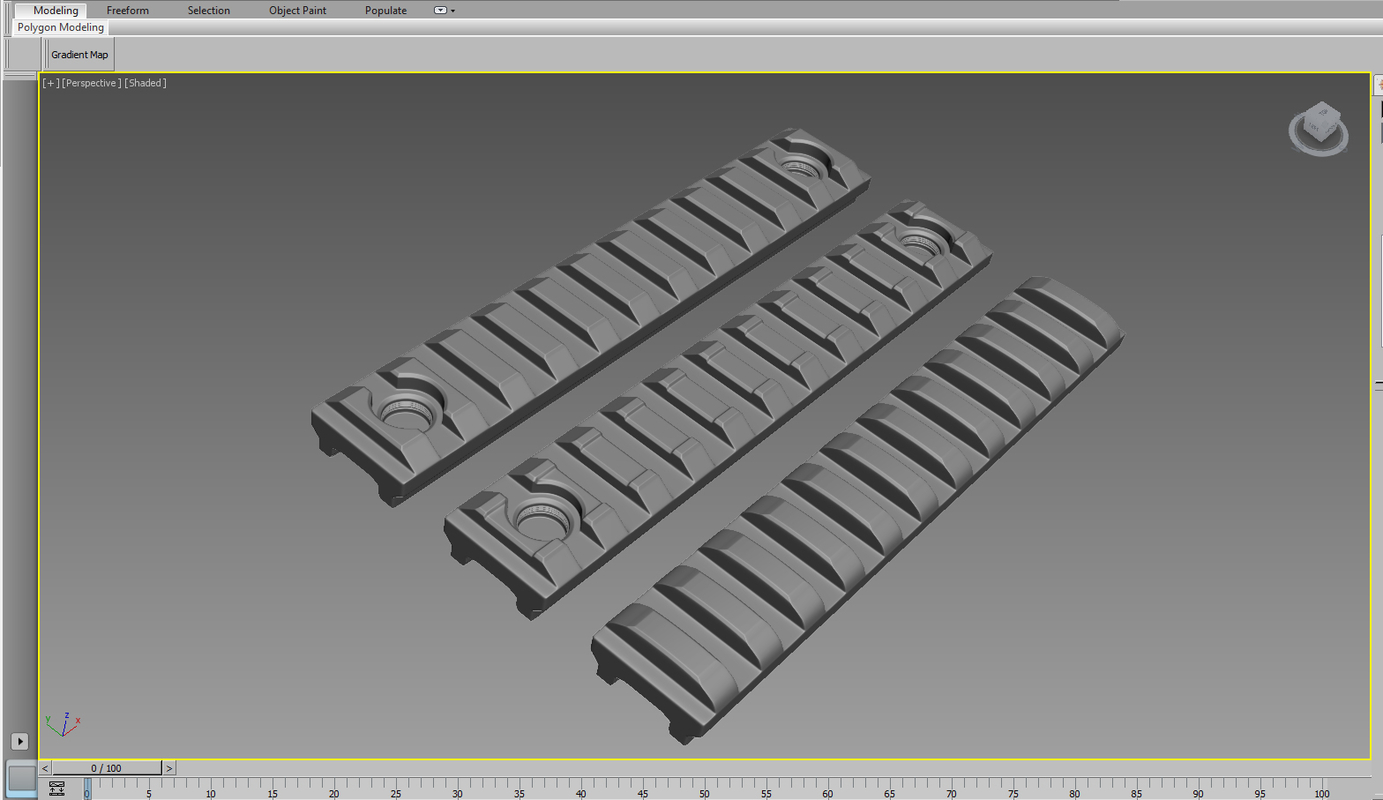 picatinny rails 3d model
