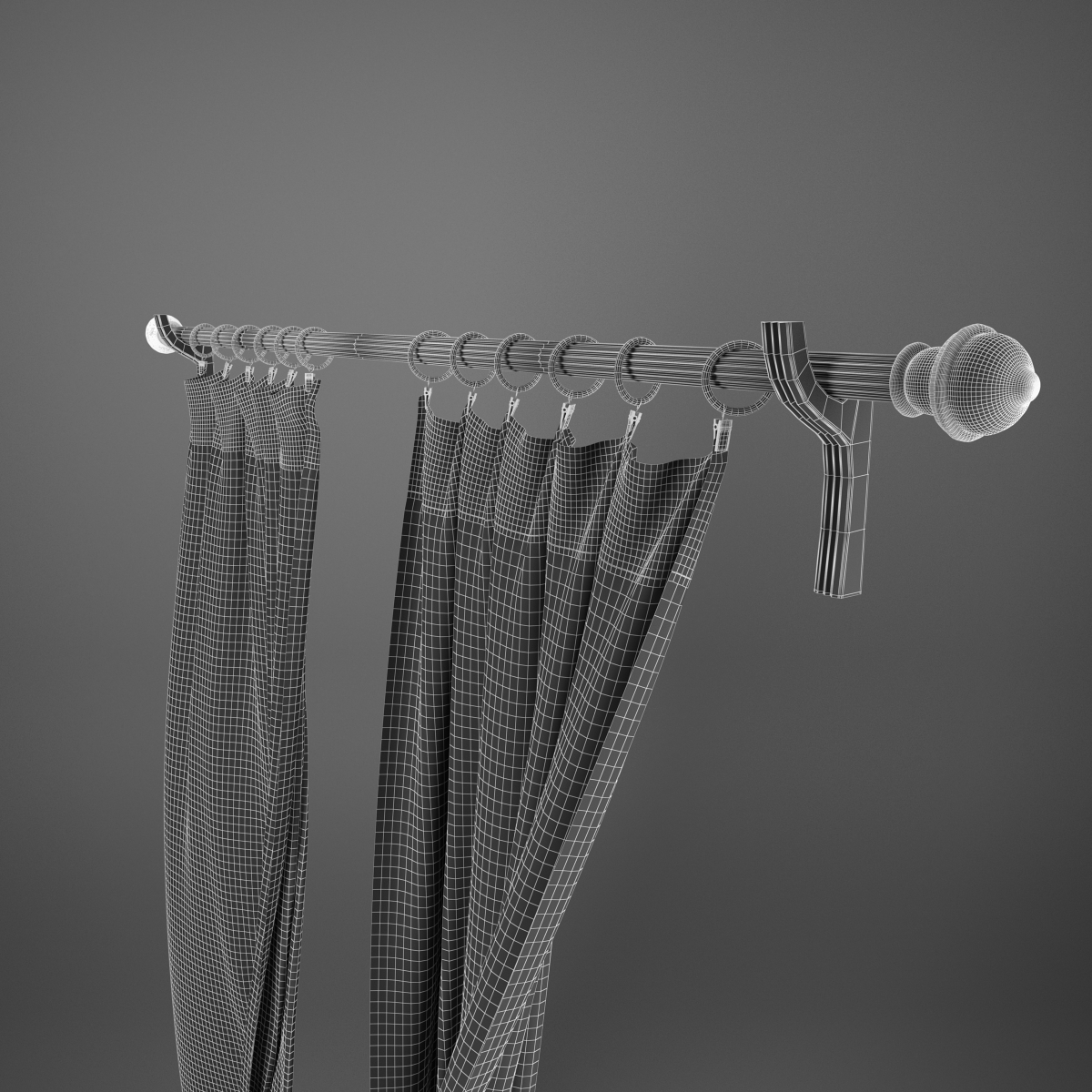 3d max curtains wind