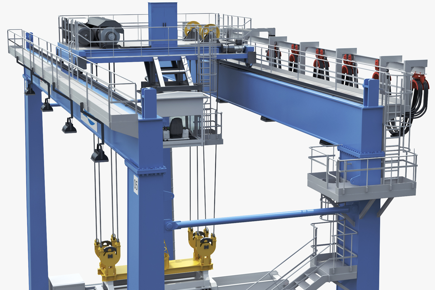 3d rubber-tyred gantry crane terex