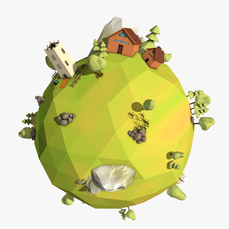 cartoon planet 3d model