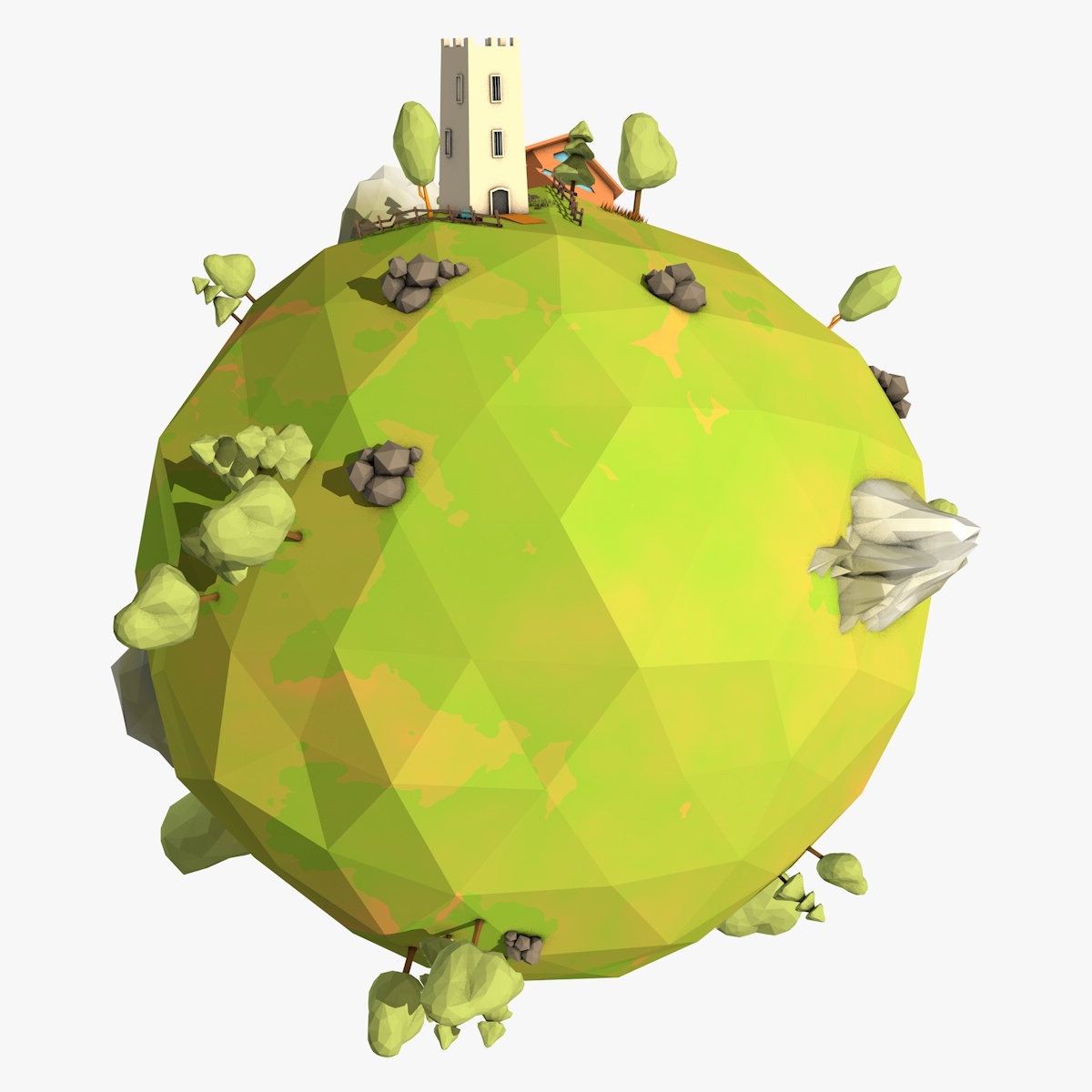 cartoon planet 3d model