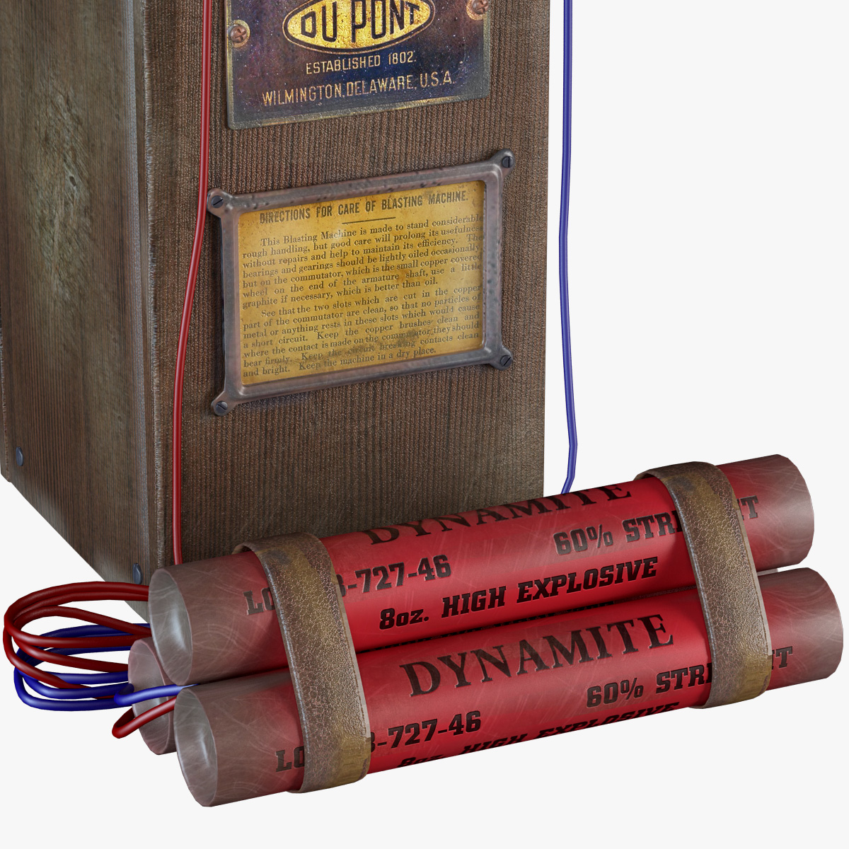 3d detonator dynamite model