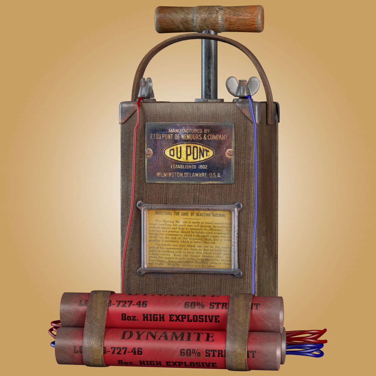 3d detonator dynamite model