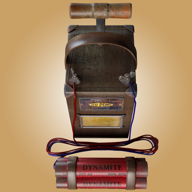 3d detonator dynamite model