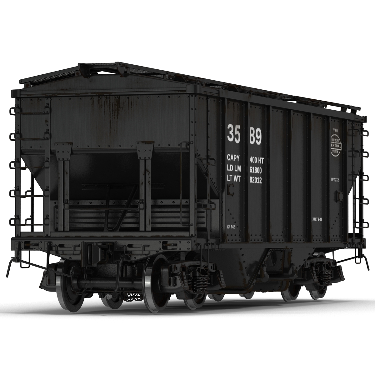 3d covered hopper car