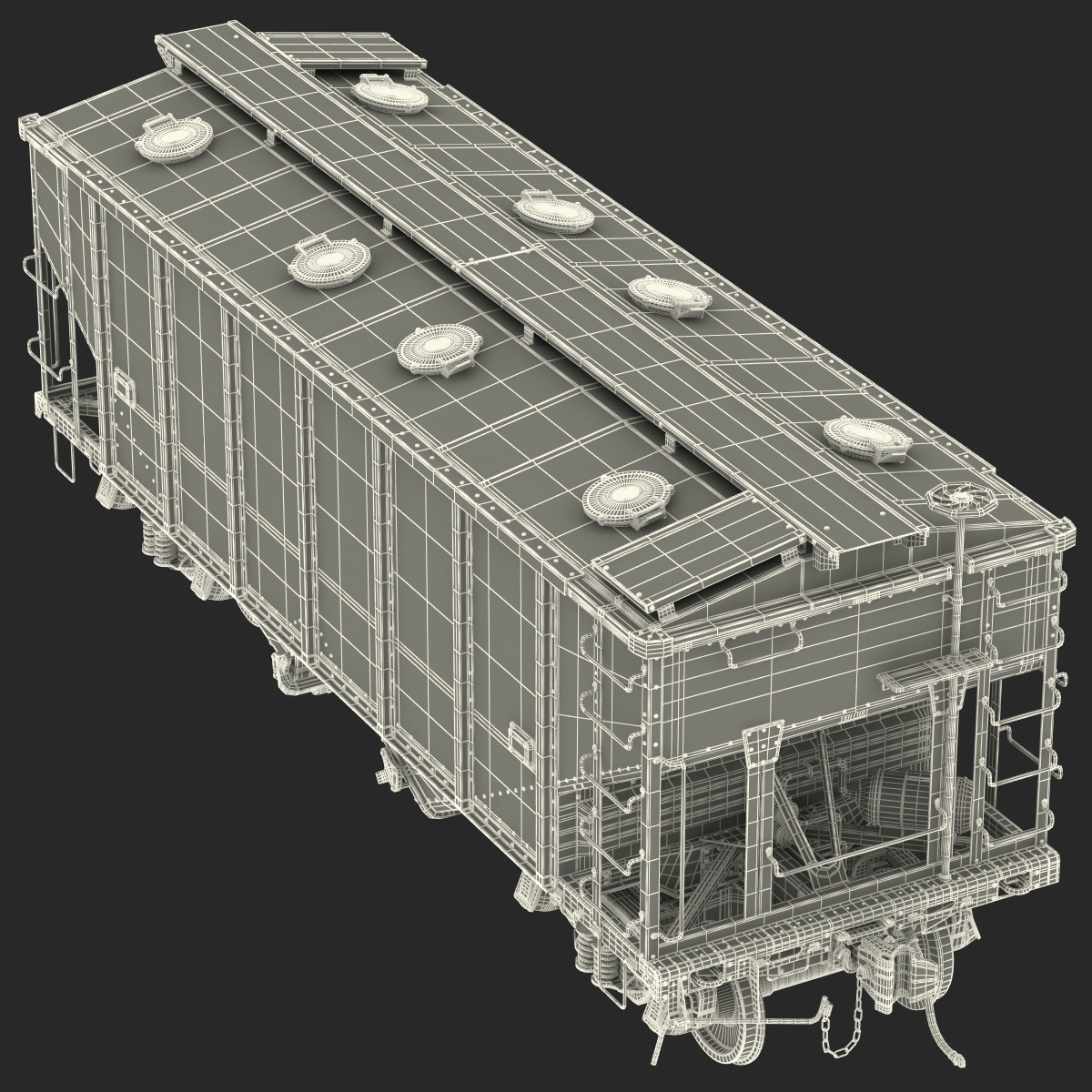 3d covered hopper car