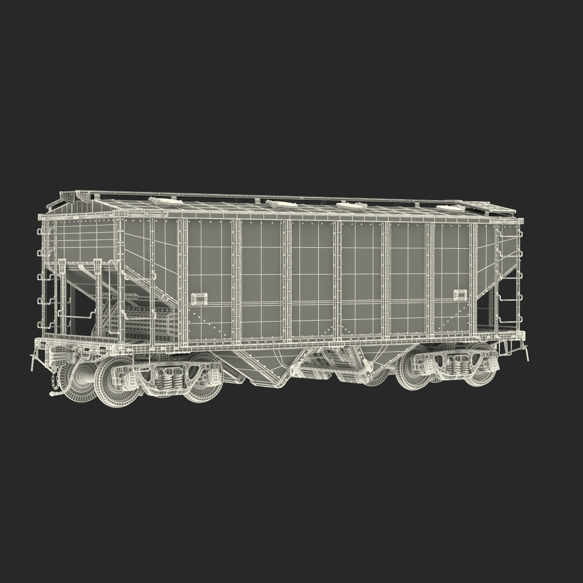 3d covered hopper car generic