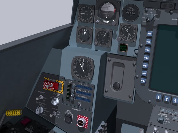 f-14d cockpit 3d model