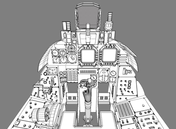 f-14d cockpit 3d model