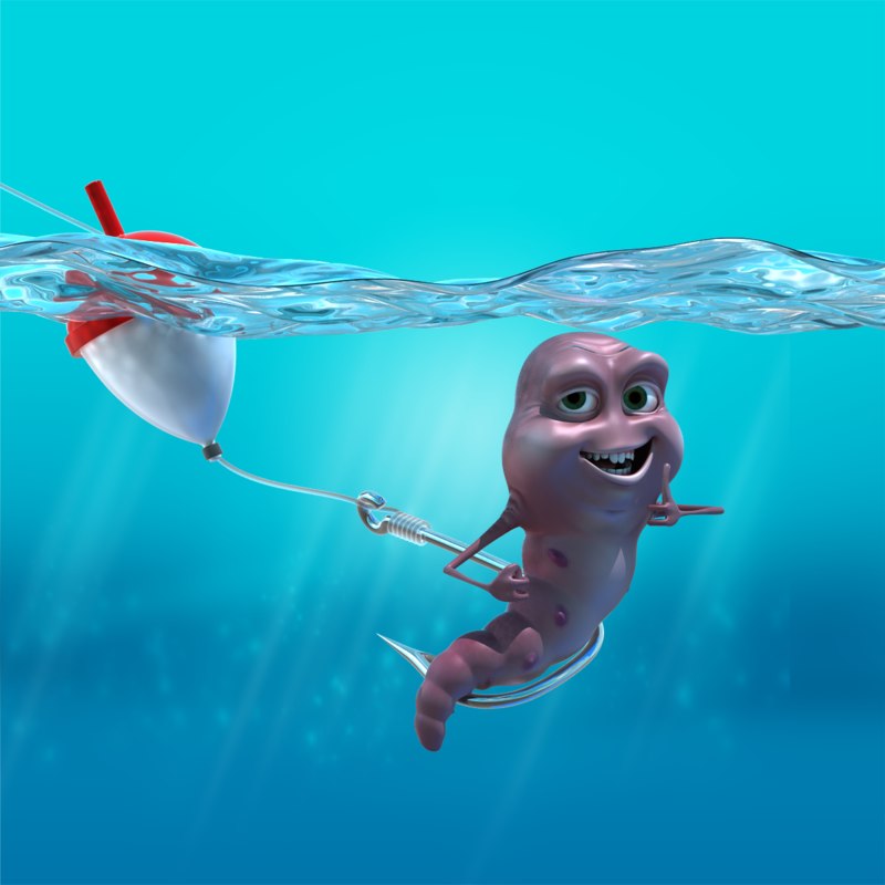 3d worm character model