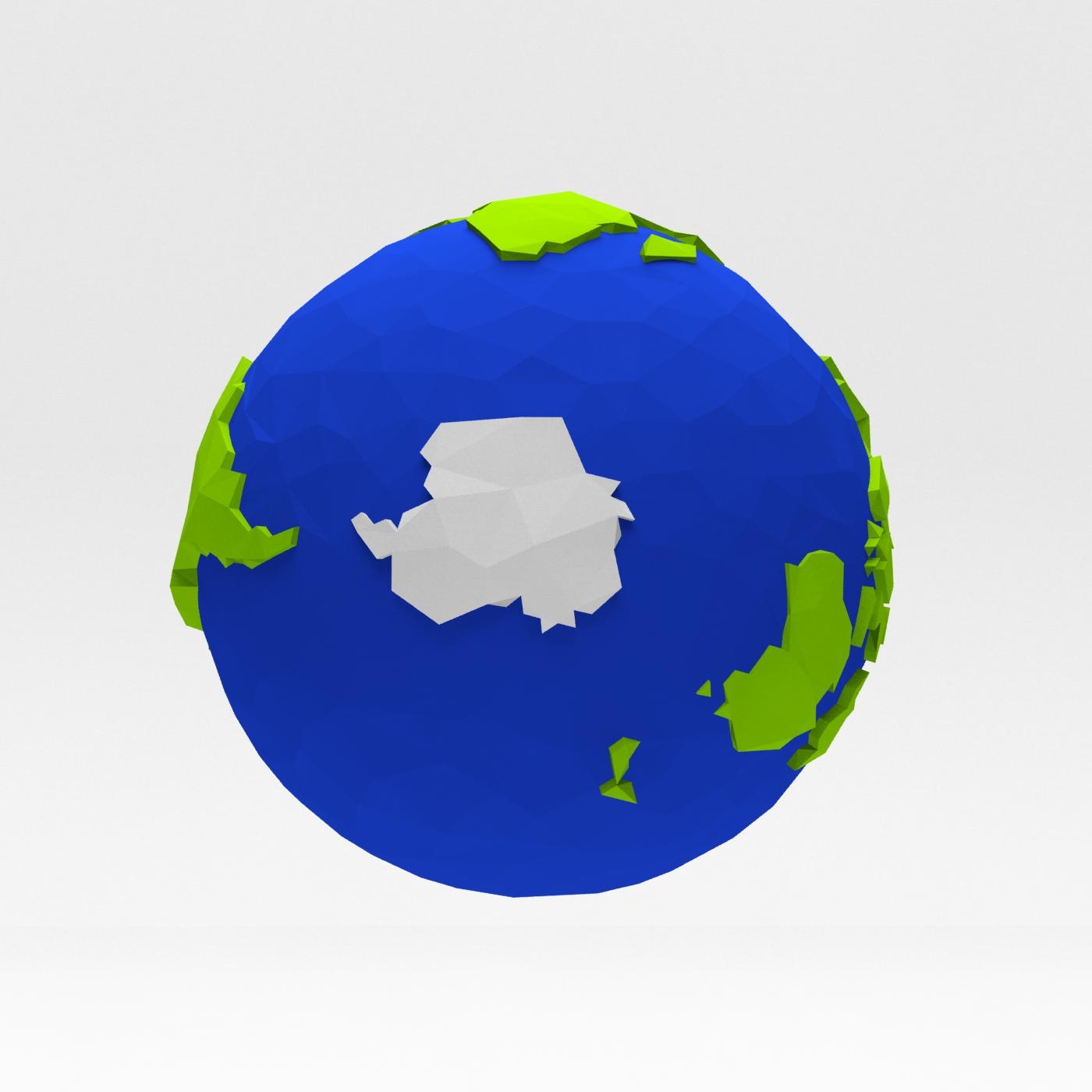 cartoon earth 3d model