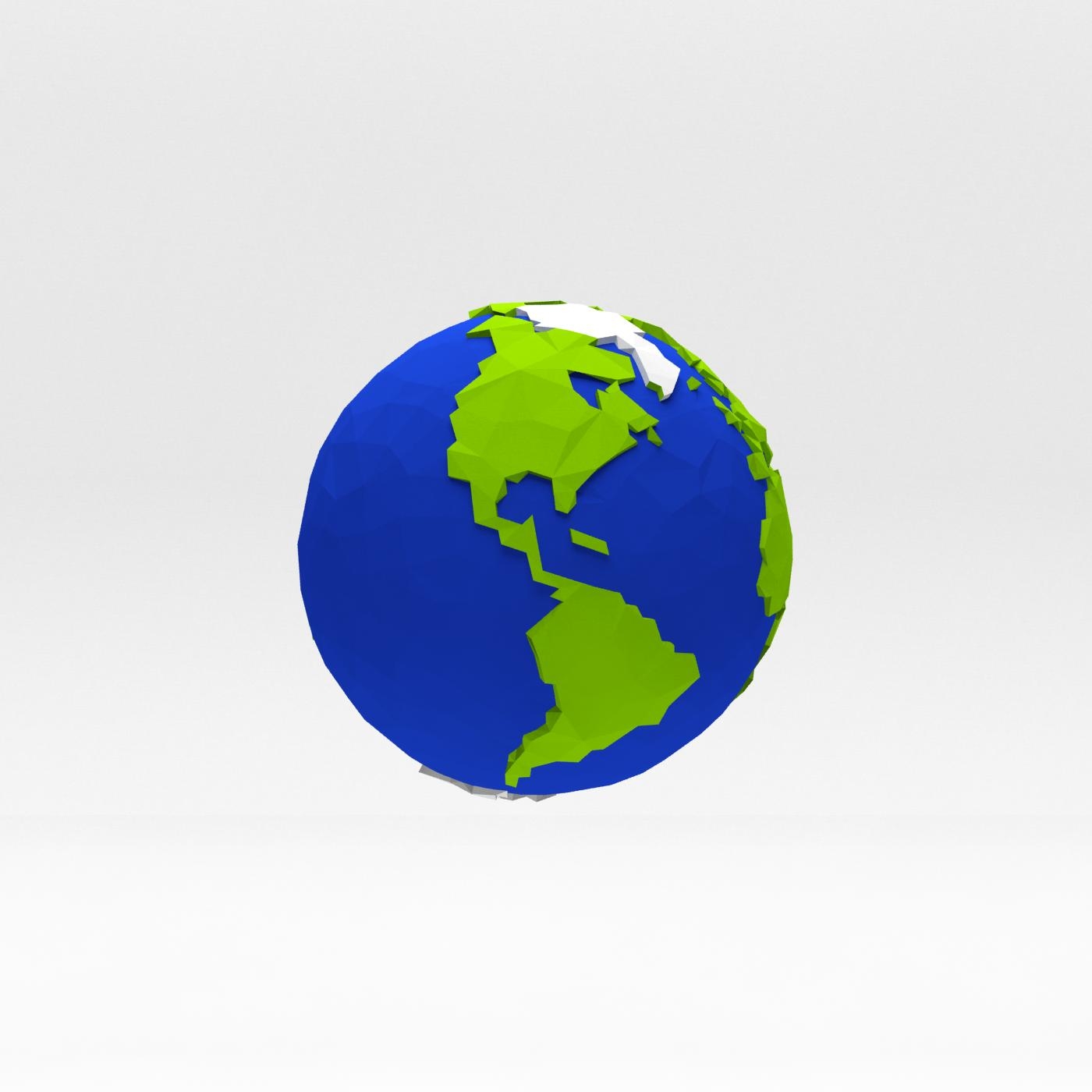 cartoon earth 3d model