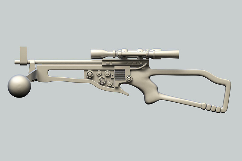 3d wookie bowcaster model