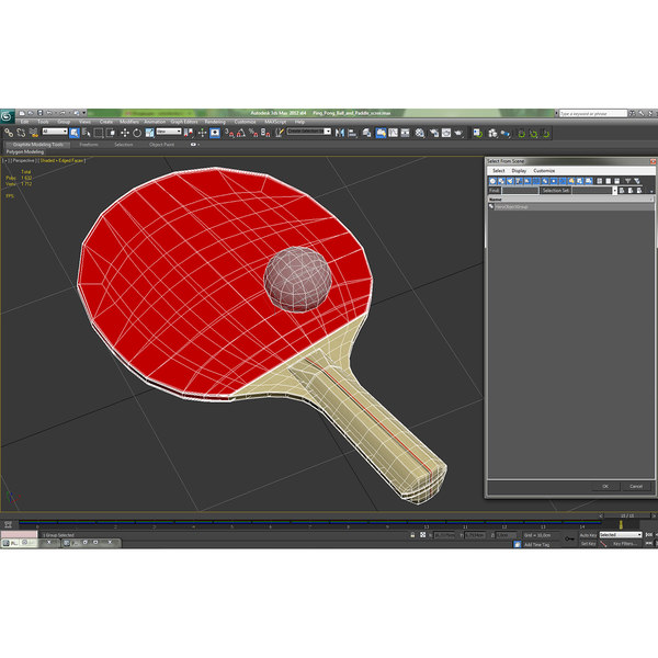 ping pong ball paddle 3d model