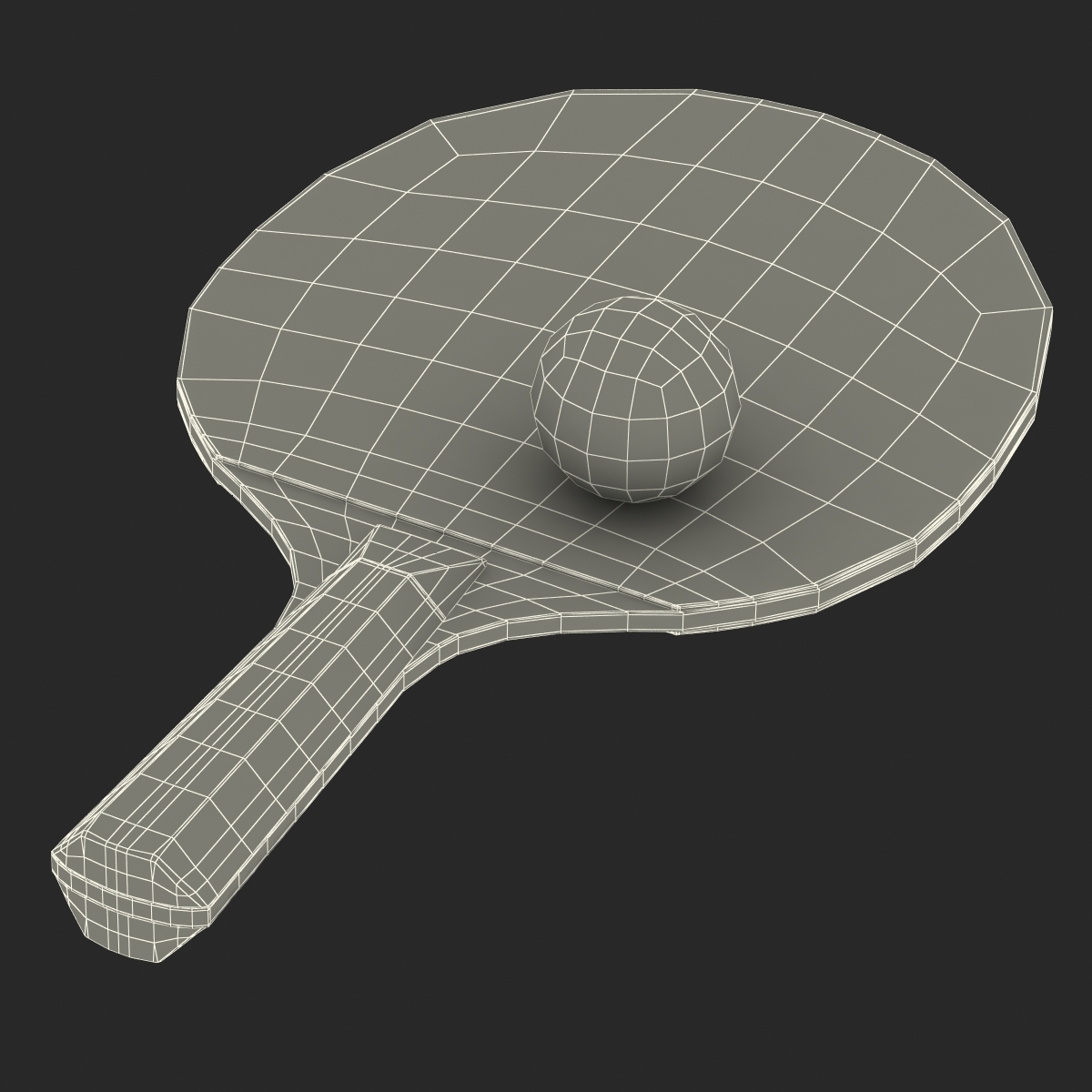 ping pong ball paddle 3d model