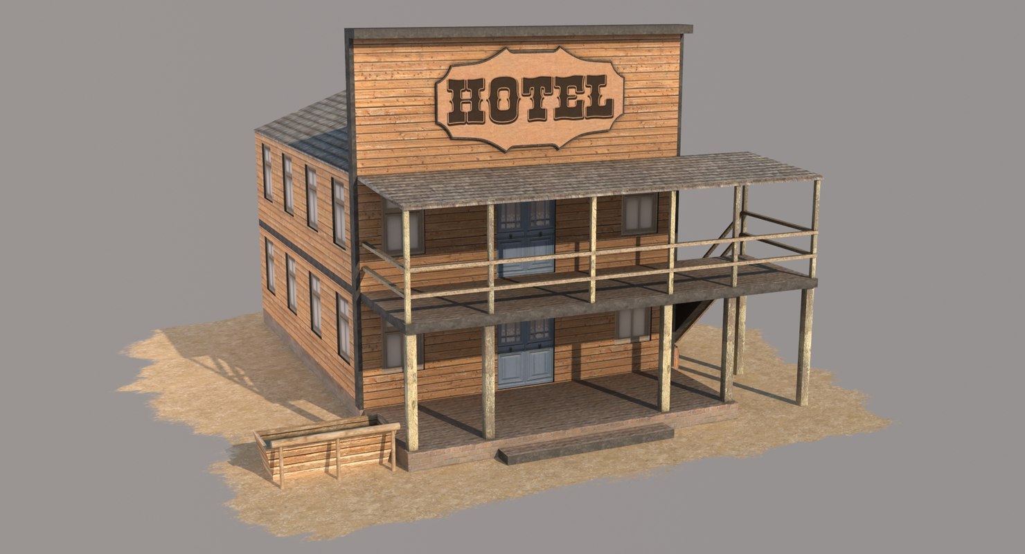 3d model wild west hotel house