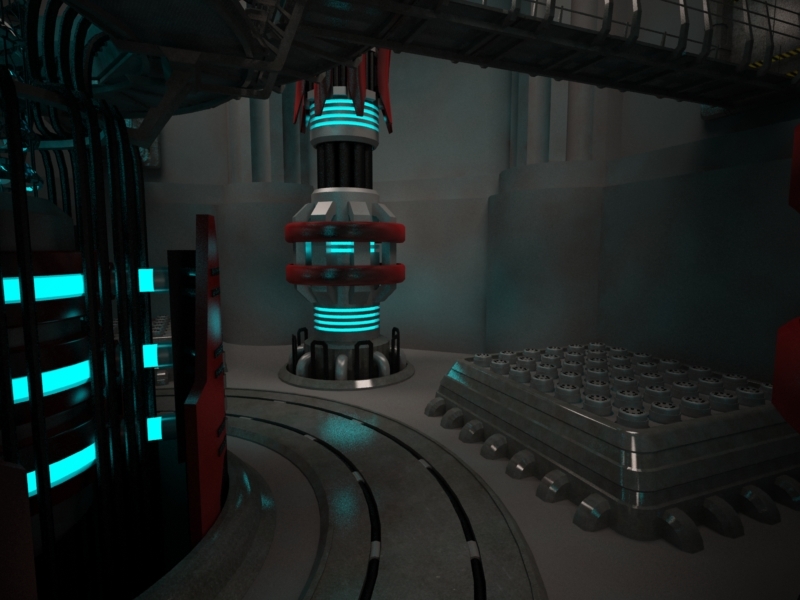 scifi base reactor 3d model