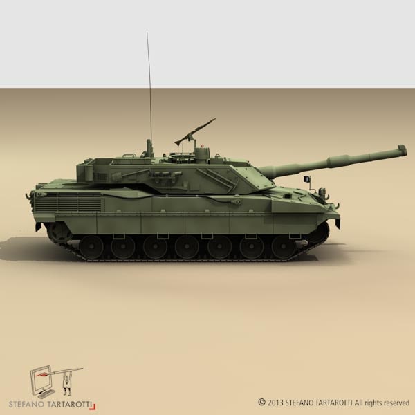 3d model ariete battle tank