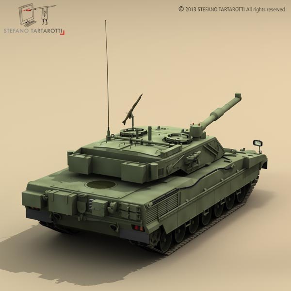 3d model ariete battle tank