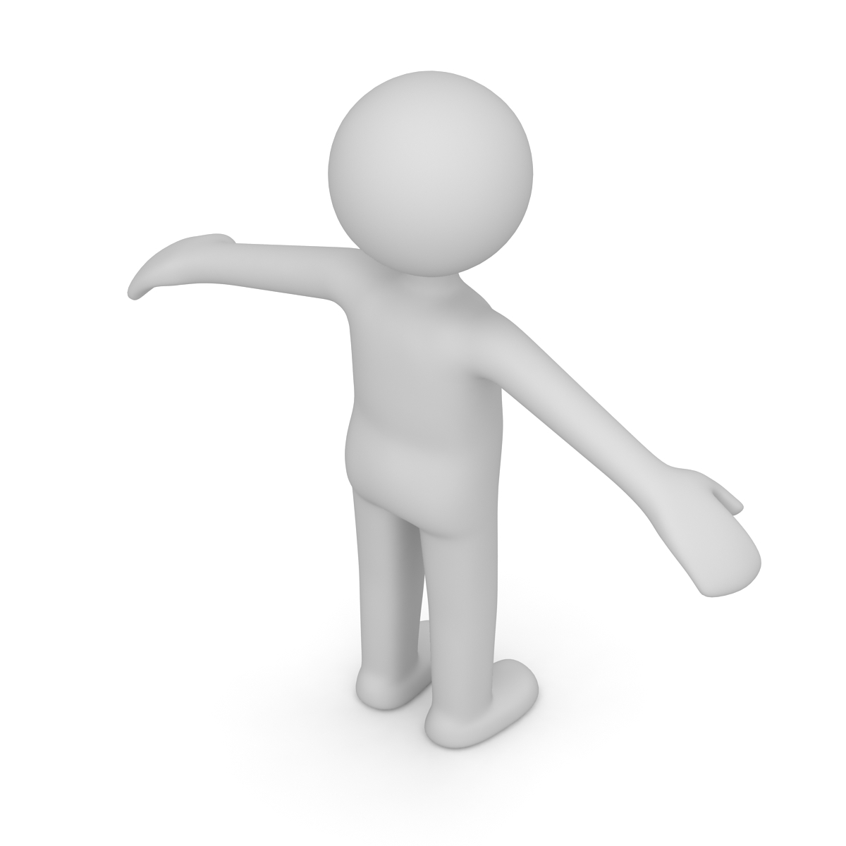 3d white man character model