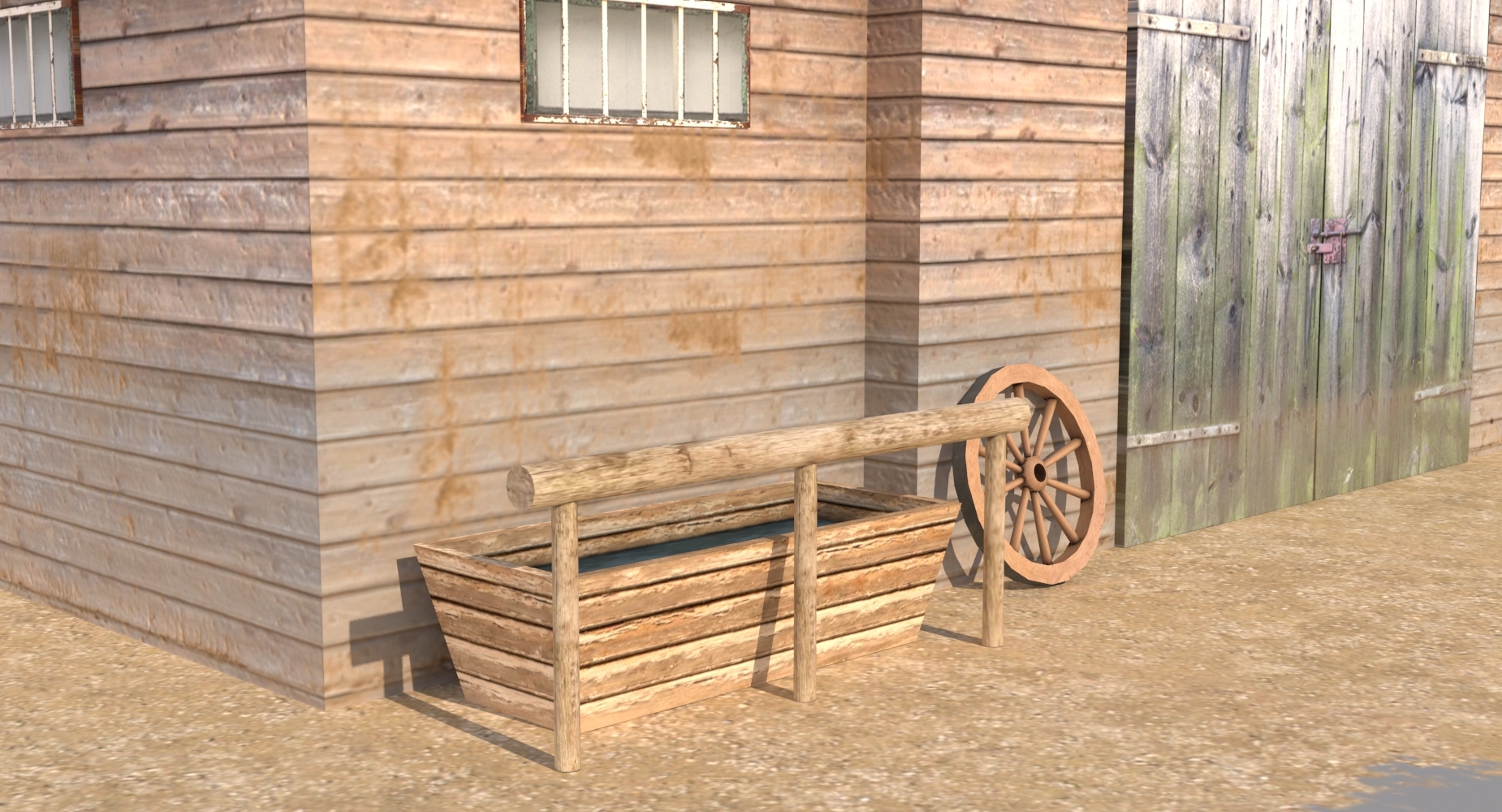 wild west stable house 3d max