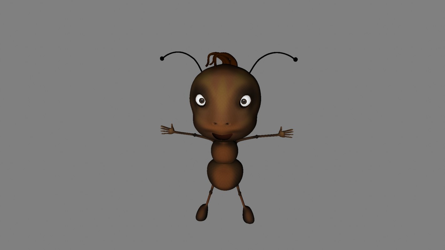 cartoon ant boy obj